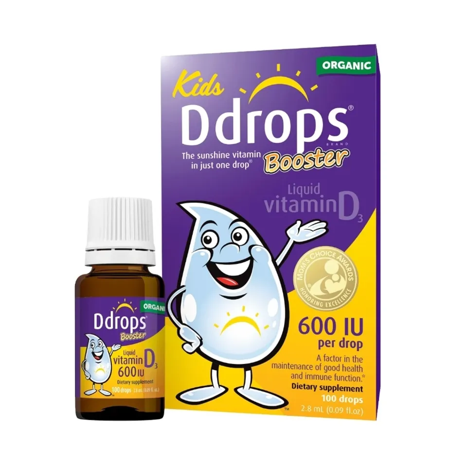 Ddrops Booster Liquid Vitamin D3 600IU Giúp Xương Bé Chắc Khoẻ